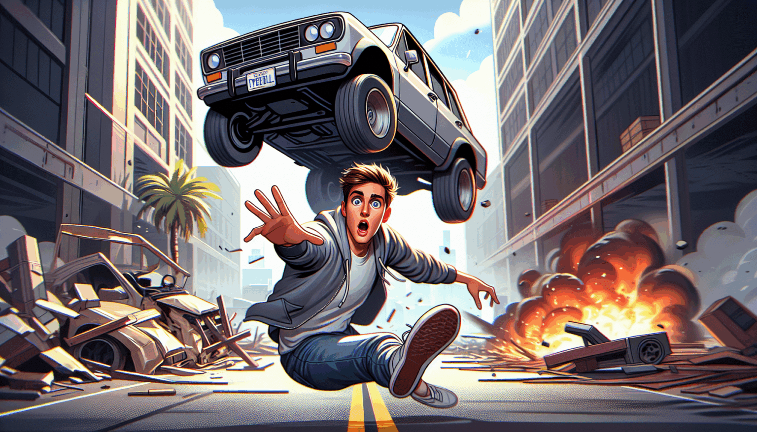 유튜버 Tyler Bell의 차량 뒤집기 도전기 : 영화 속 장면을 현실로 - 집과 자동차